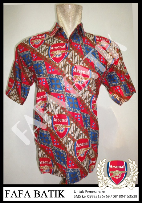 KEMEJA BATIK BOLA KLUB ARSENAL #206 - FAFA BATIK