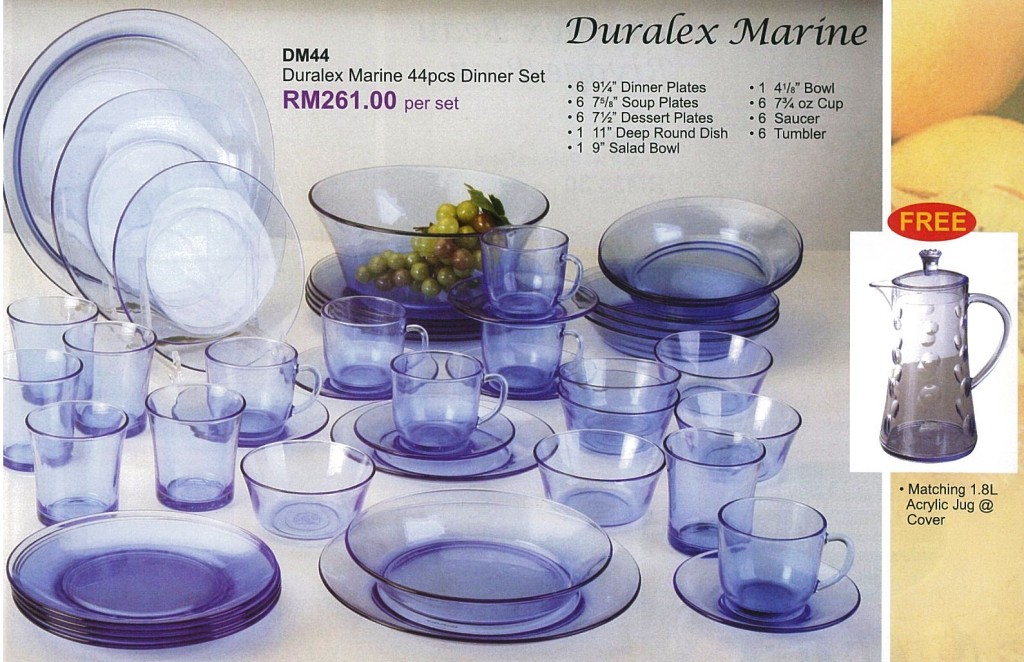 PINGGAN MANGKUK SHOPPING ONLINE: 44 PCS DINNER SET DURALEX_MADE IN FRANCE