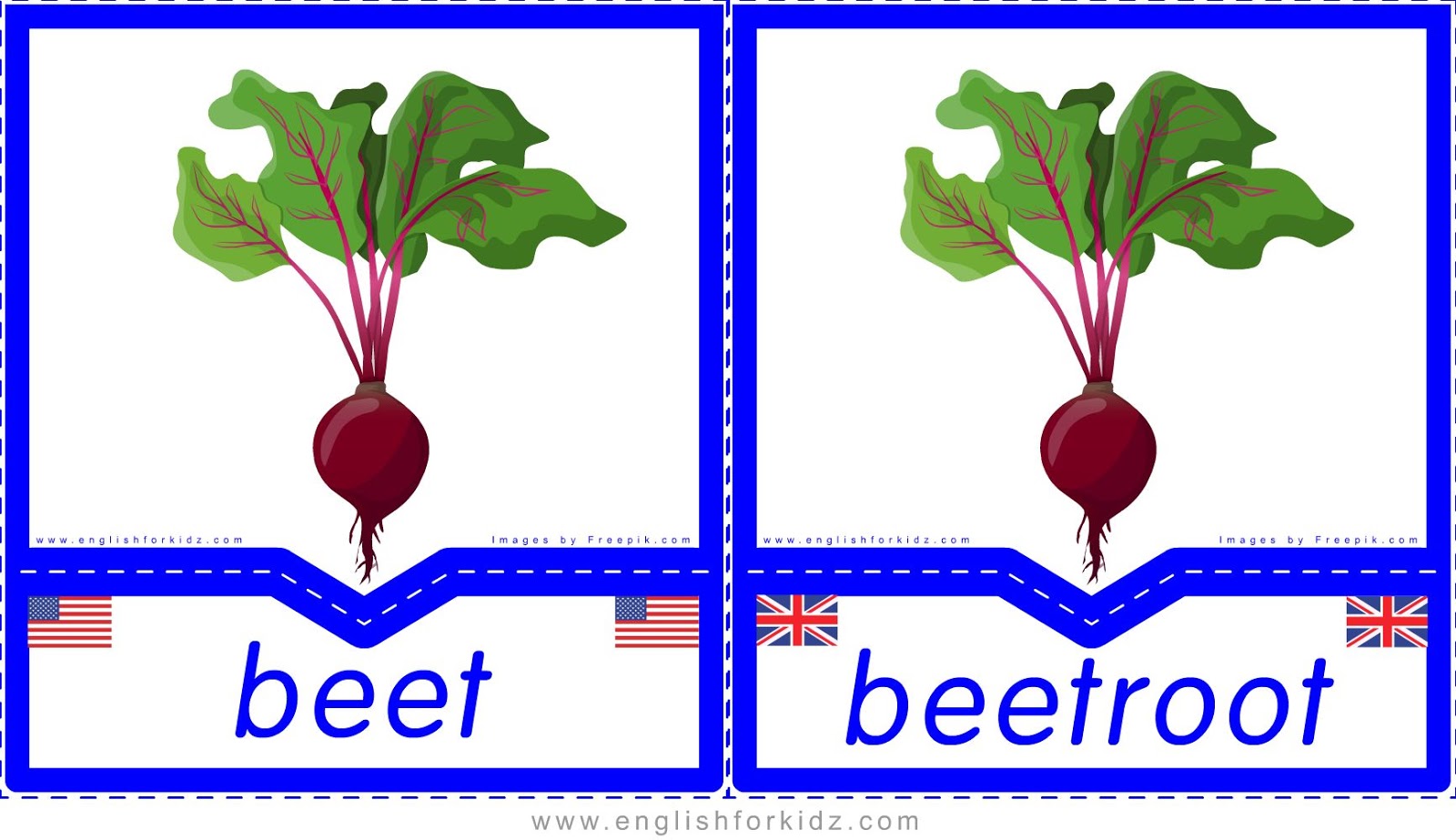 English for Kids Step by Step: Fruits and Vegetables Flashcards. Part 1.