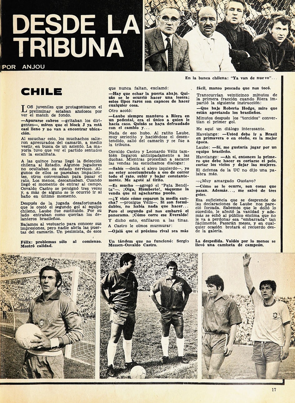 Partidos de la Roja: [04/10/1970] Chile-Brasil | 1:5