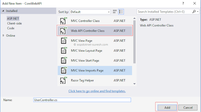 Core Mvc Web Api Tutorial With Examples Aspnetcnetvbnetjqueryjavascriptgridview
