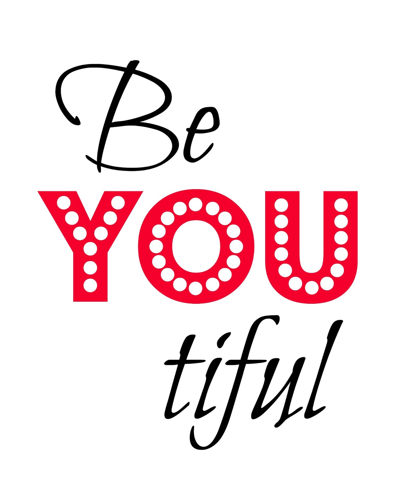 CJO Photo: Printable Word Art 8x10: Be-YOU-tiful