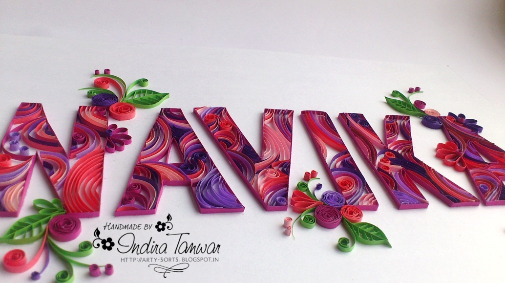 Arty Sorts: Quilled Name Plate - NAVIKA