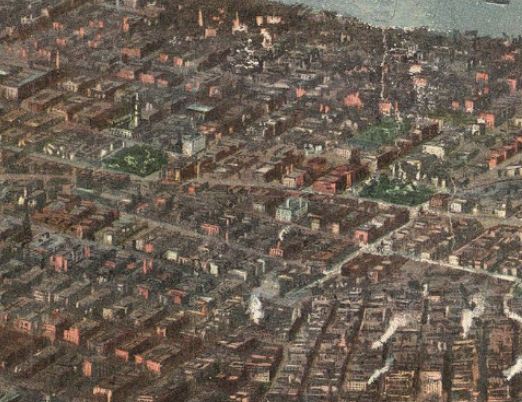 New York - History - Geschichte: New York 1897 (Chromolitograph Map)