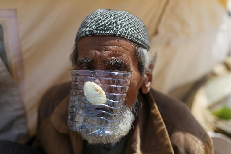 Homemade gas masks in Gaza