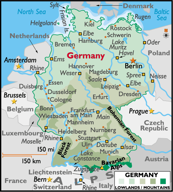 Mapa de Alemania Politico Geografia