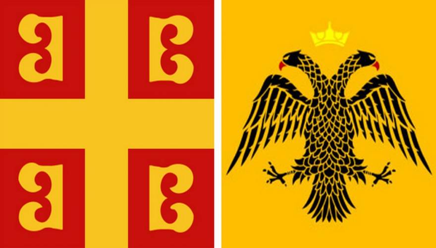 E-RODIOS: Η Βυζαντινή Σημαία: Δικέφαλος ή Σταυρός;