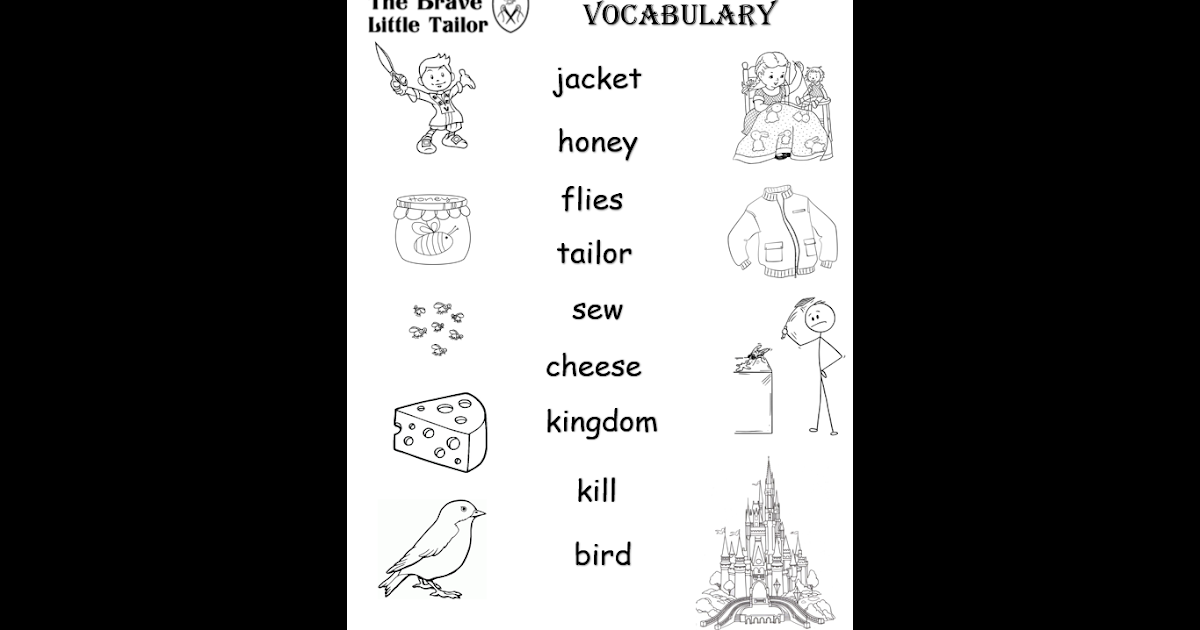 Teacher Sara: THE BRAVE LITTLE TAILOR - VOCABULARY
