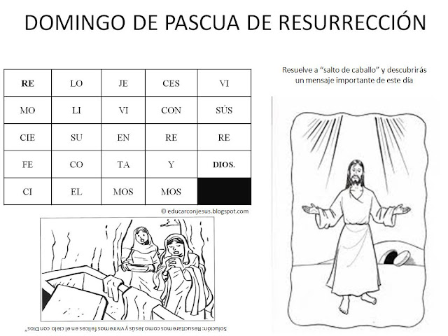 Parroquia La Inmaculada: Fichas Pascua II. Pasatiempos, sopas de letras