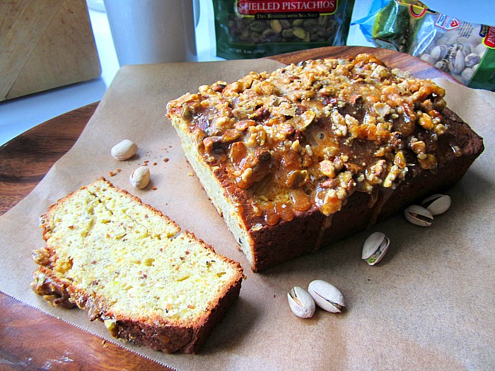 Pistachio Orange Cake with Pistachio Brittle