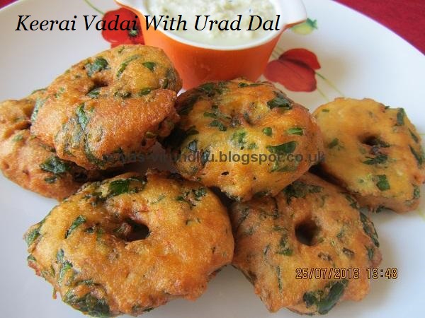 Priya's Virundhu: Keerai Vadai [With Ulundhu] Recipe/Spinach Vadai with ...