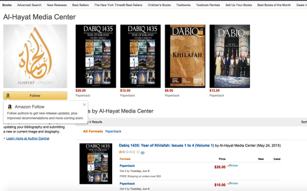 Asian Defence News: Al-Hayat Media Center Official page in Amazon