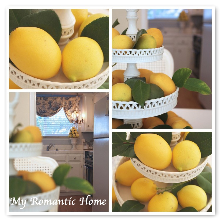 My Romantic Home: Decorating with Lemons - Show and Tell Friday