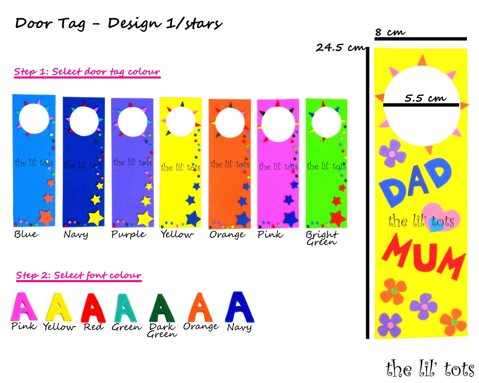 The lil' Tots: Door Tag - Design 1 (Stars)