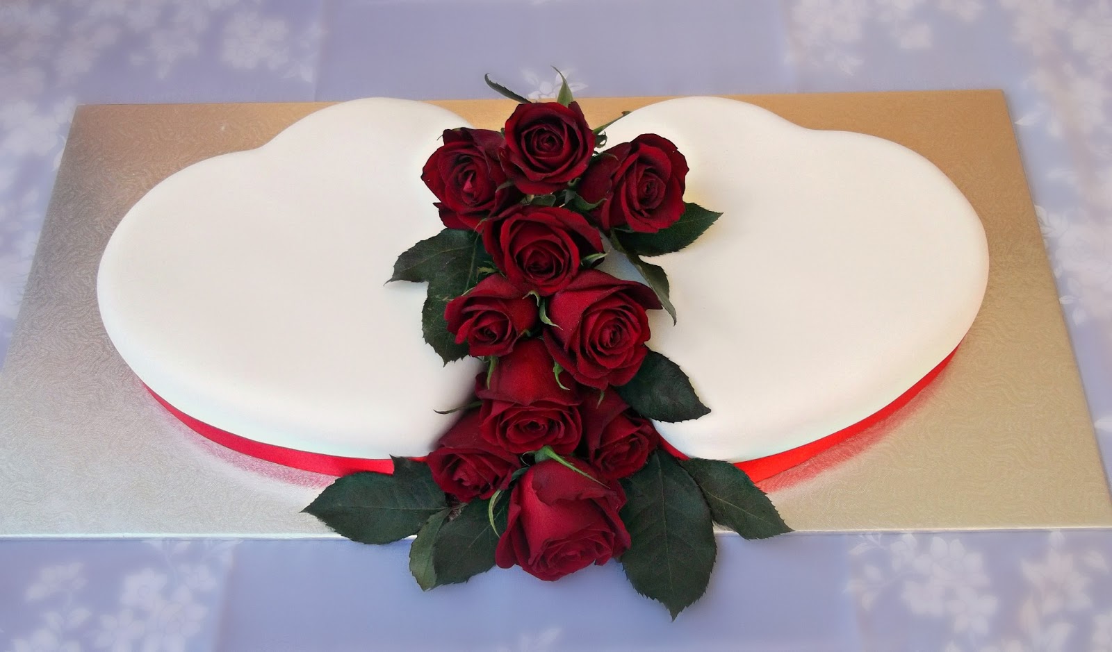 Rose Heart Shaped Cake