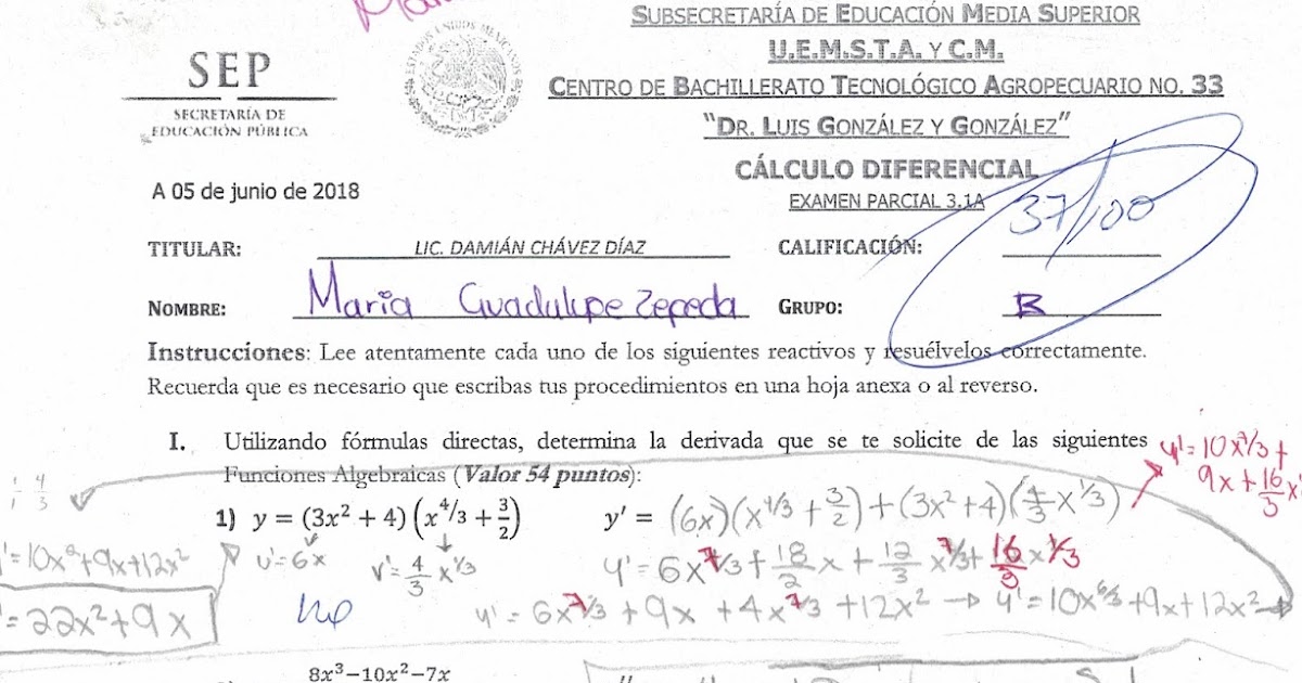 Examen del tercer parcial