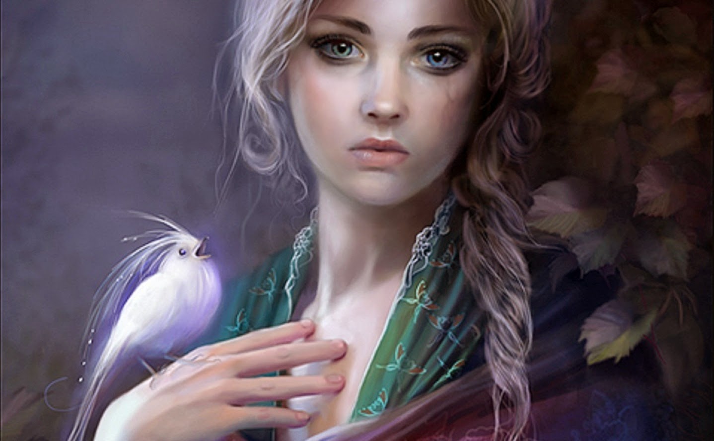 Mythical Girl with Bird HD Wallpaper - Free Wallpaper HD