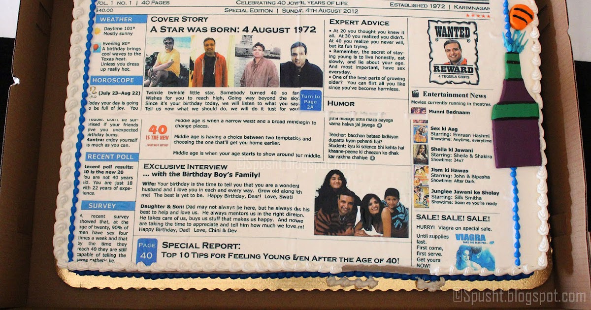 Spusht: 40th birthday ideas: birthday cake, party, and more