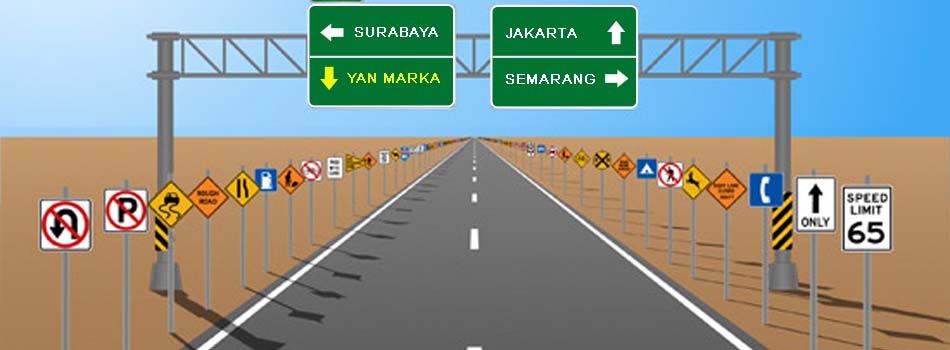 marka jalan dan rambu jalan