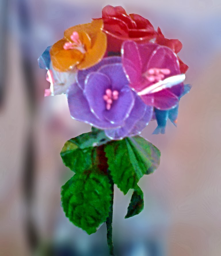 Stocking Flowers Bunch ~ Sirf Hand Made