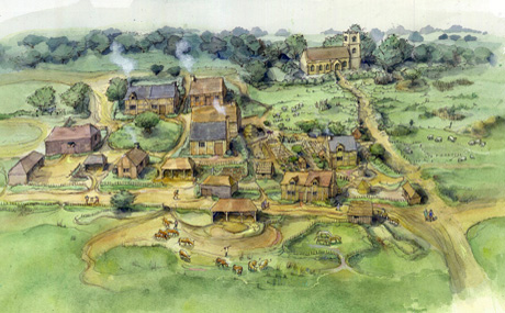 middle ages: medieval village