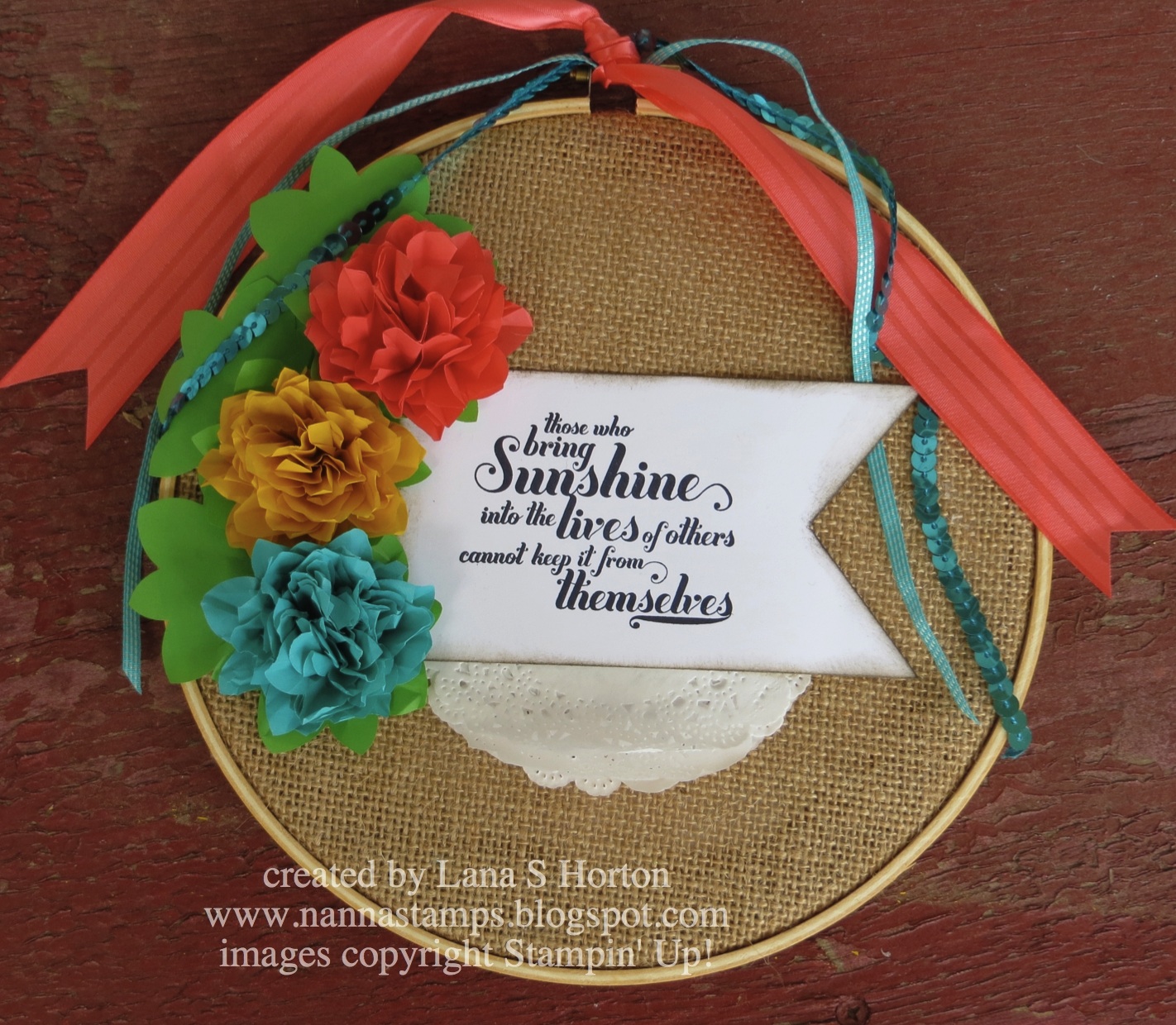 Stamping with Nanna: Think Spring and Make a Beautiful Hoop Decor Piece