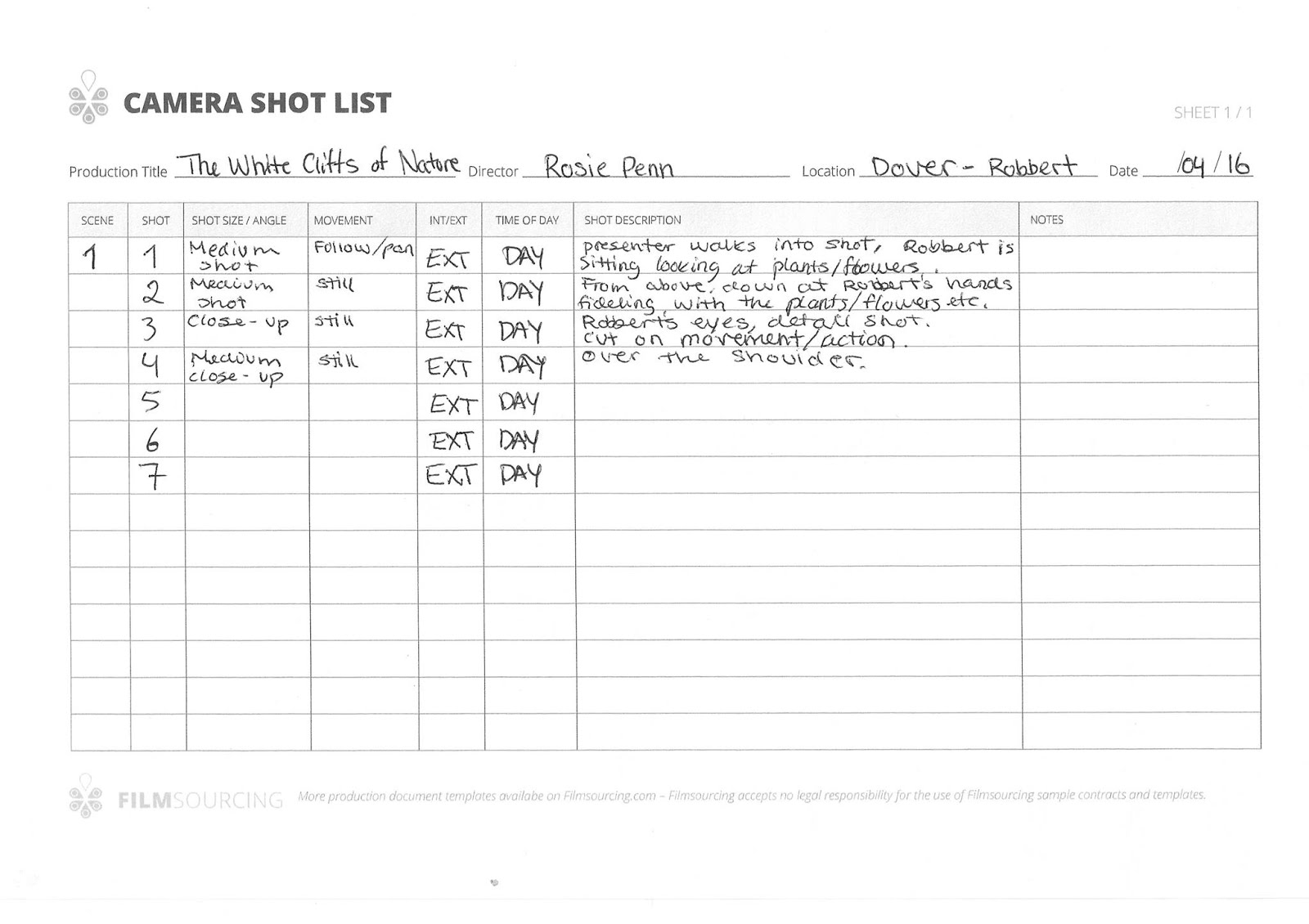 Script and Shot List