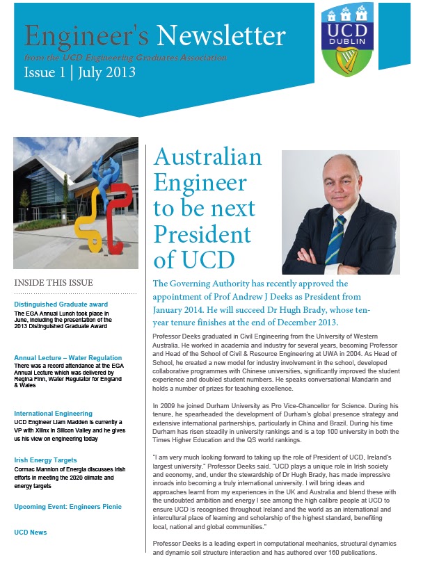 UCD Engineering Graduates Association Presidents's Blog: New UCD ...