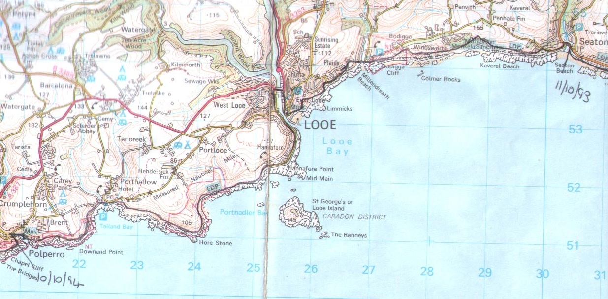 Wales & England Coastal Walk: Day: 105 10/10/93 Polperro to Seaton