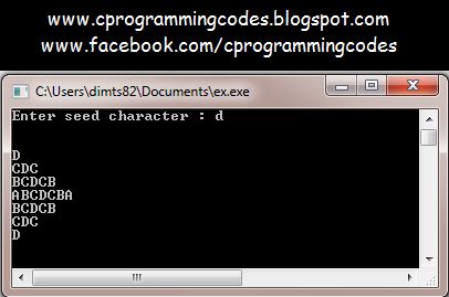 C Programming | Computer | Ms-Excel: Character Pattern of Half Diamond