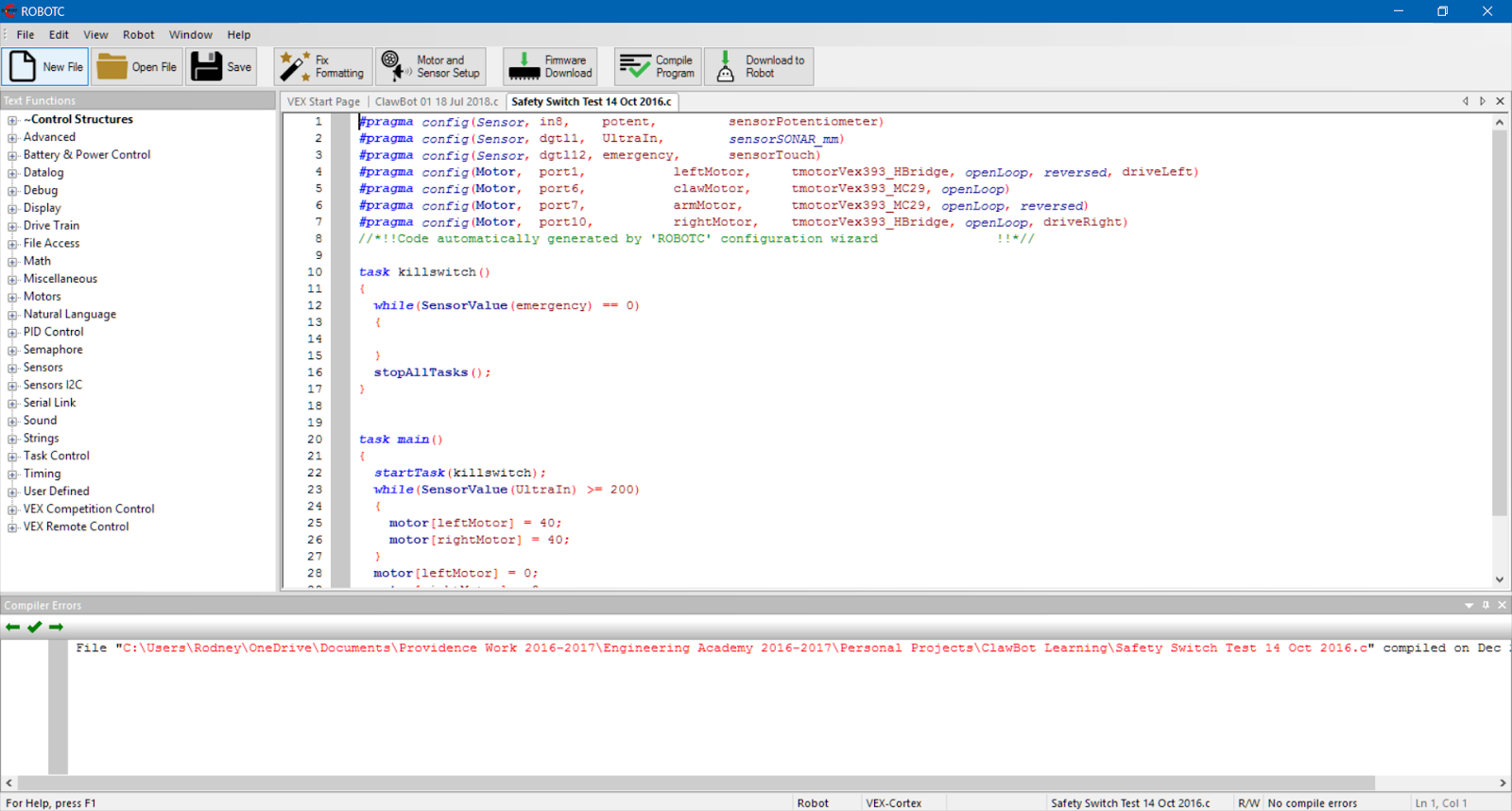 Providence Engineering Academy: Project: The Self-Driving Car
