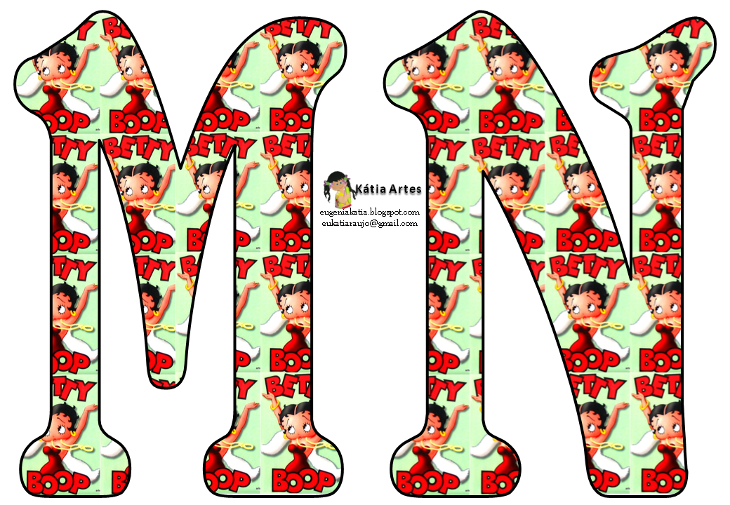Alfabeto retro de Betty Boop. - Oh my Alfabetos!