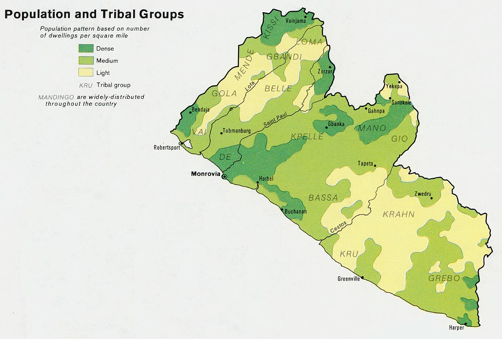 LIBERIA - GEOGRAPHICAL MAPS OF LIBERIA
