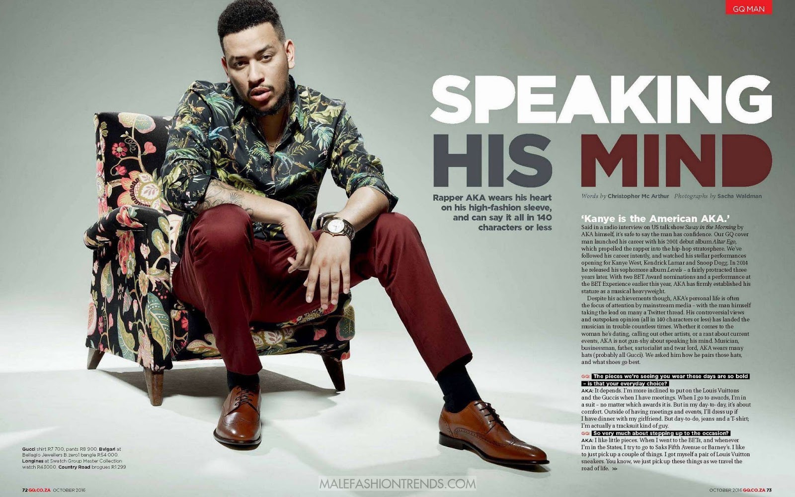 Kiernan Jarryd Forbes por Sacha Waldman para GQ Sudáfrica