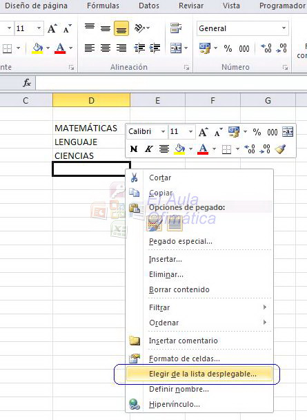 El Aula Ofimática: Funciones: Elegir de la lista, Autocompletar y ...