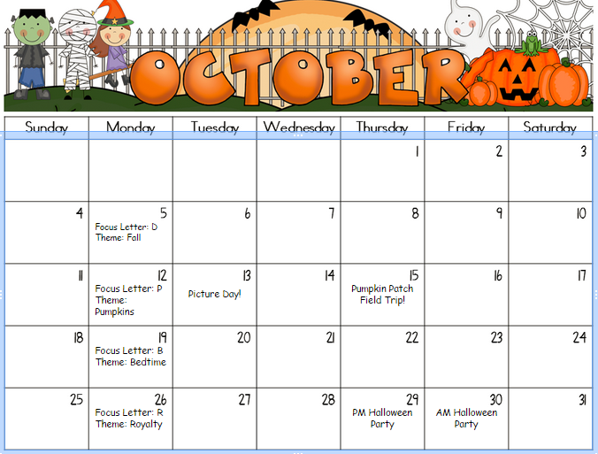 Woodcliff 3 & 5 Year-Old Preschool: October 2015