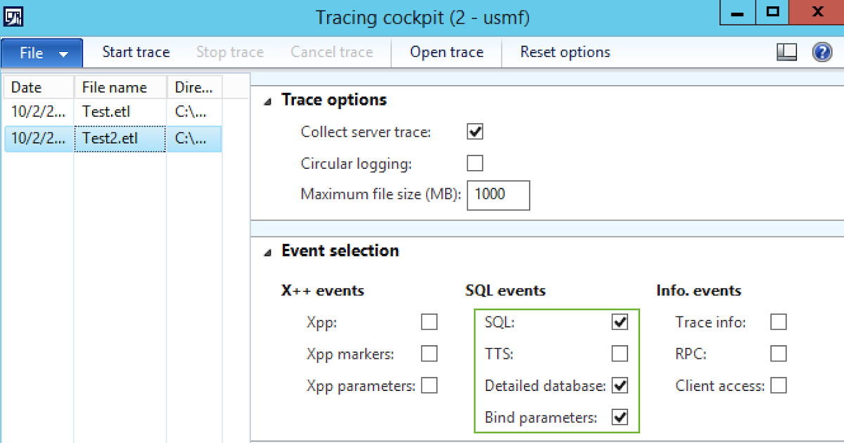 Dynamics AX Hints: Dynamics AX Trace Parser vs SQL Server Profiler