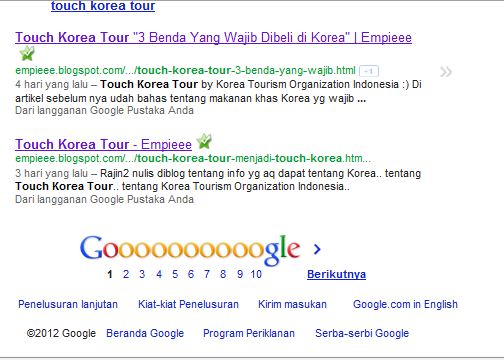 Seperti ini ternyata rasa nya page 1 google.. :p - empiechubby.com