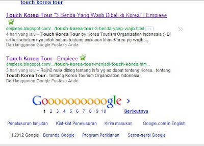 Seperti ini ternyata rasa nya page 1 google.. :p - empiechubby.com