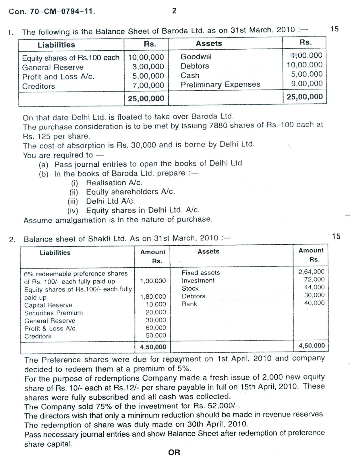 Question Papers Collection: FINANCIAL ACCOUNTING PAPER - IV ( CORPORATE ... Question Papers Collection: FINANCIAL ACCOUNTING PAPER - IV ( CORPORATE ...