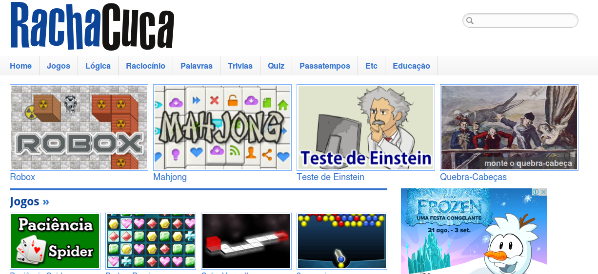 Sala de Informática Pedagógica - CAM: Jogos e Atividades - Racha Cuca