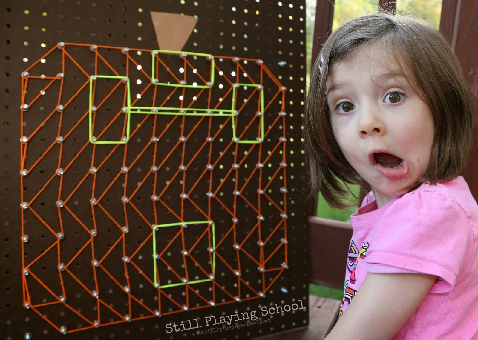 Jack-O-Lantern Geoboard | Still Playing School