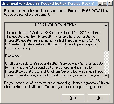 Windows 98SE Service Pack 3.66 | Operating System Revival