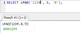 MYSQL: เติม 0 ข้างหน้าตัวเลข ด้วย function LPAD