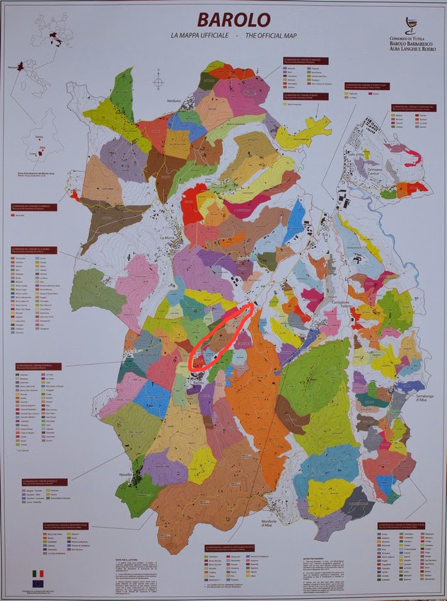 Wine -- Mise en abyme: Cannubi Hill and its associated Barolo subzones