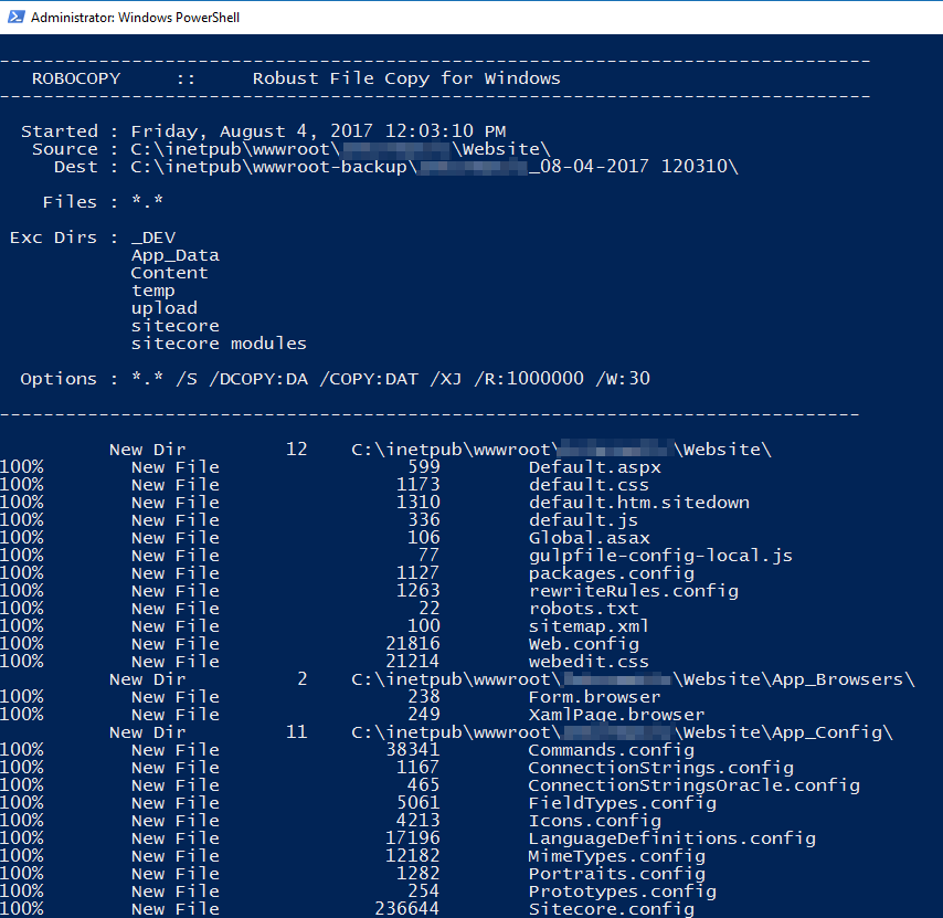 Sitecore Website Backup Powershell Script ~ Sitecore Gabe