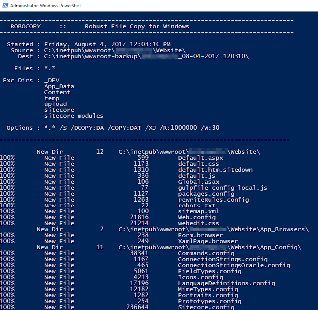 Sitecore Website Backup Powershell Script ~ Sitecore Gabe