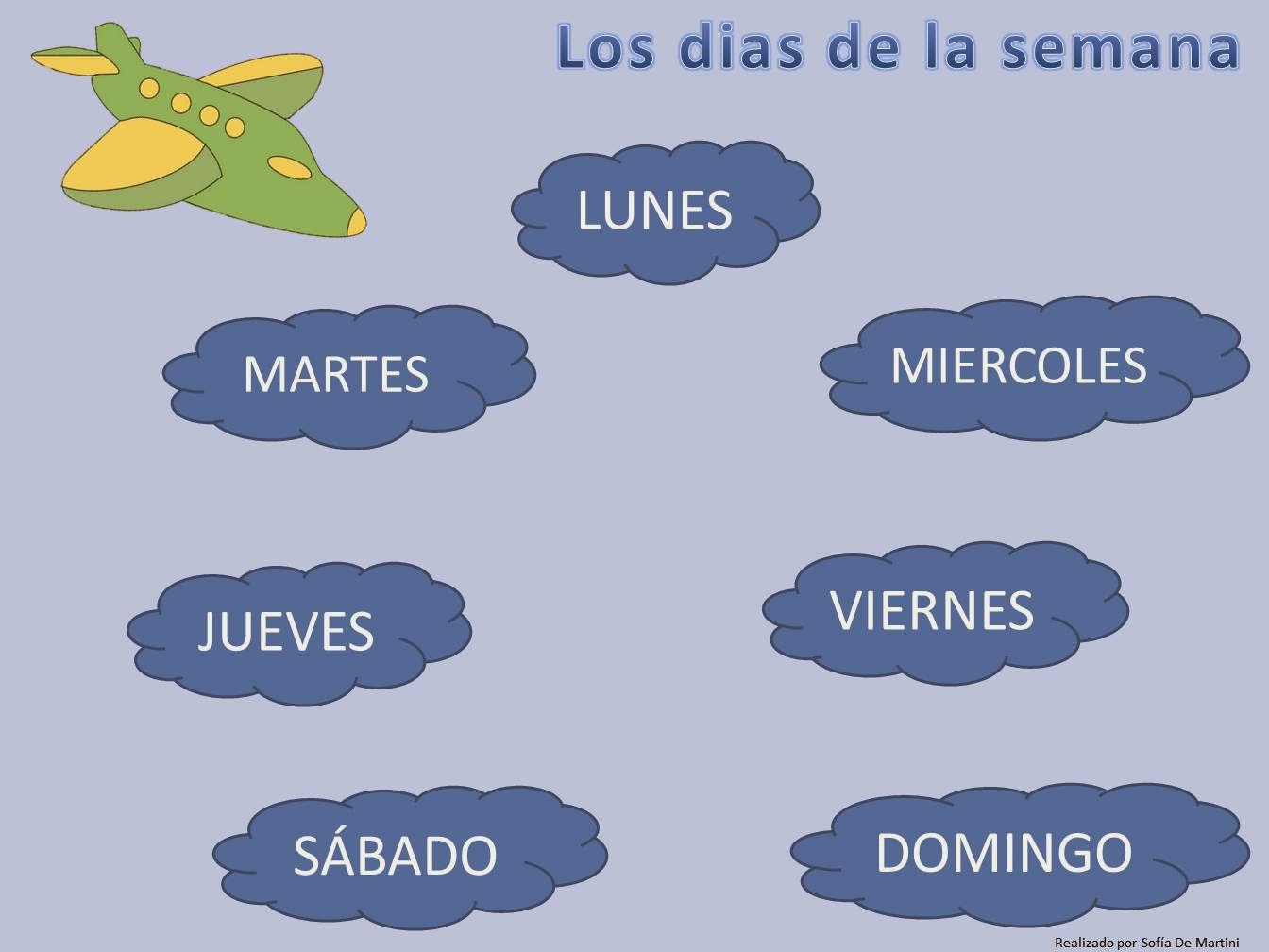 Planeta Juegos: Cartel con los días de la semana