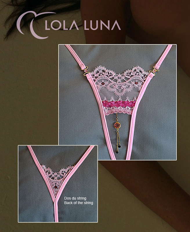 Lola Luna: Stringi otwarte słodkie jak... CANDY! Różowe mini stringi z ...