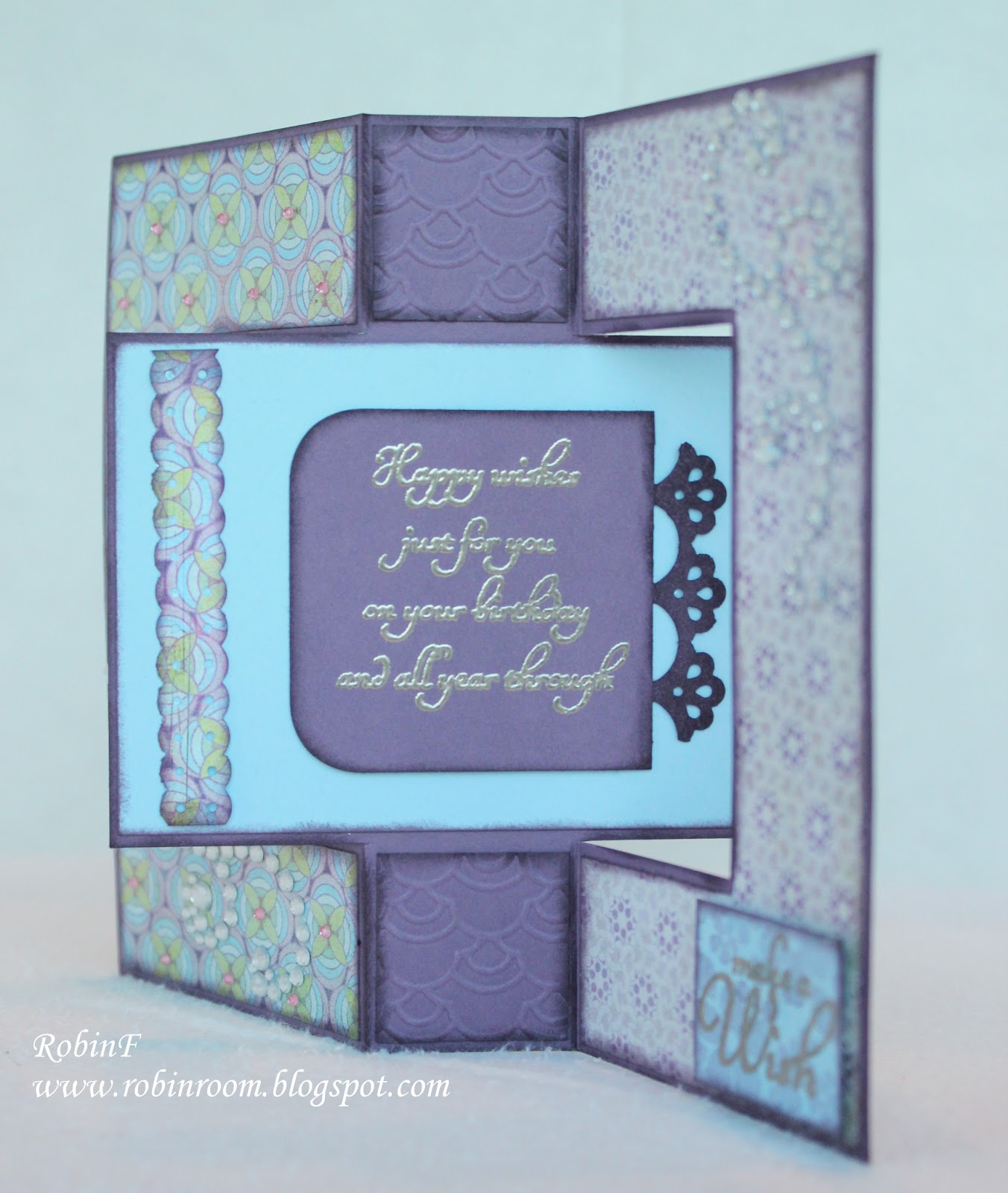 Robin's Room: Swing Fold Card - Purple